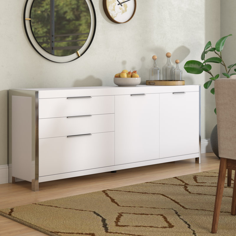 Latitude Run Jacarion 74.8 Wide 3 Drawer Sideboard Reviews Wayfair